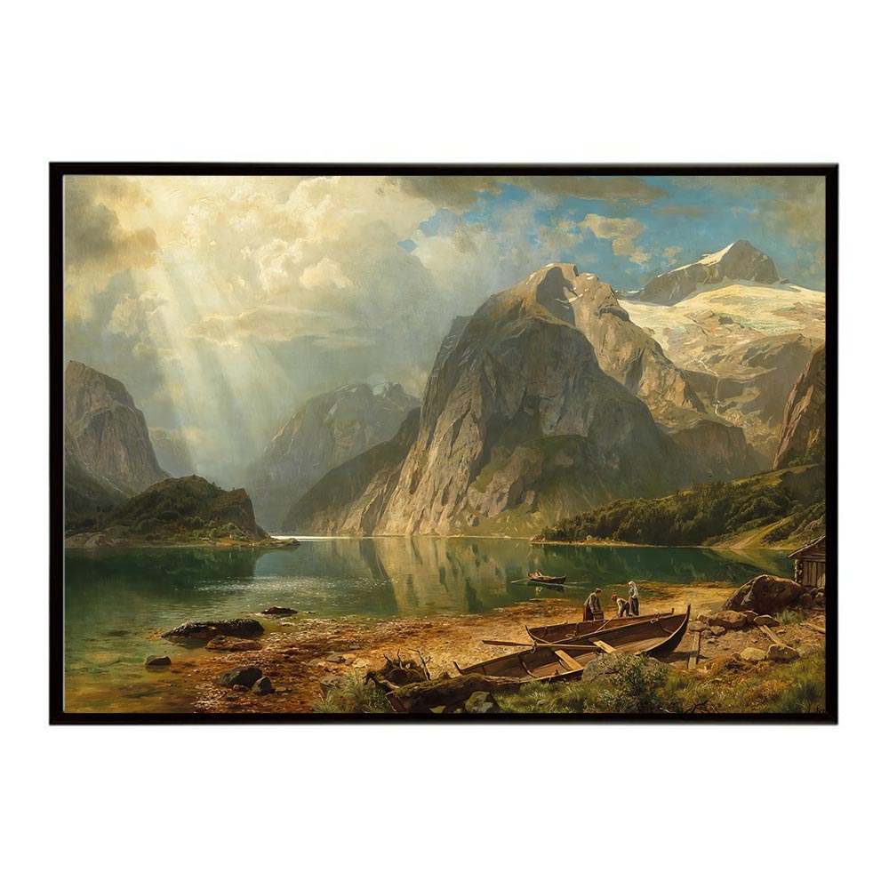 【楽天市場】世界の古い絵画 レトロポスター デジタルリマスターA Fjord Landscape インテリア a0 a1 a2 a3 a4 b4 b0 b1 b2 b3作品 油絵 水彩画 ...