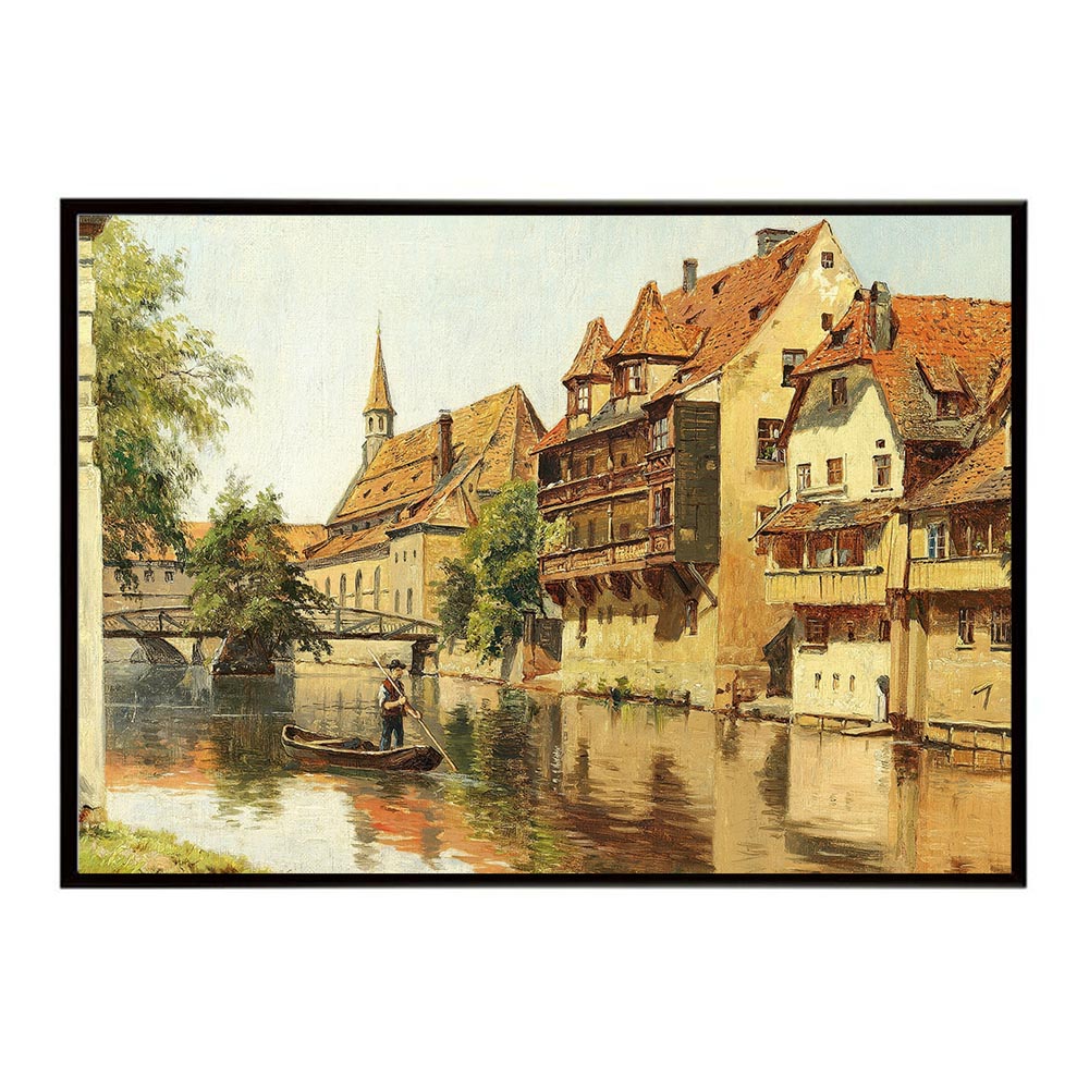 【楽天市場】世界の古い絵画 レトロポスター デジタルリマスターEn mand i en bad i en tysk by インテリア a0 ...