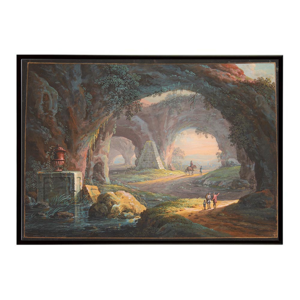 【楽天市場】世界の古い絵画 レトロポスター デジタルリマスターEt fantasilandskab med antikke ruiner og ...