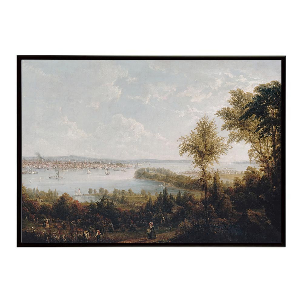 【楽天市場】世界の古い絵画 レトロポスター デジタルリマスターView of the Bay and City of New York ...