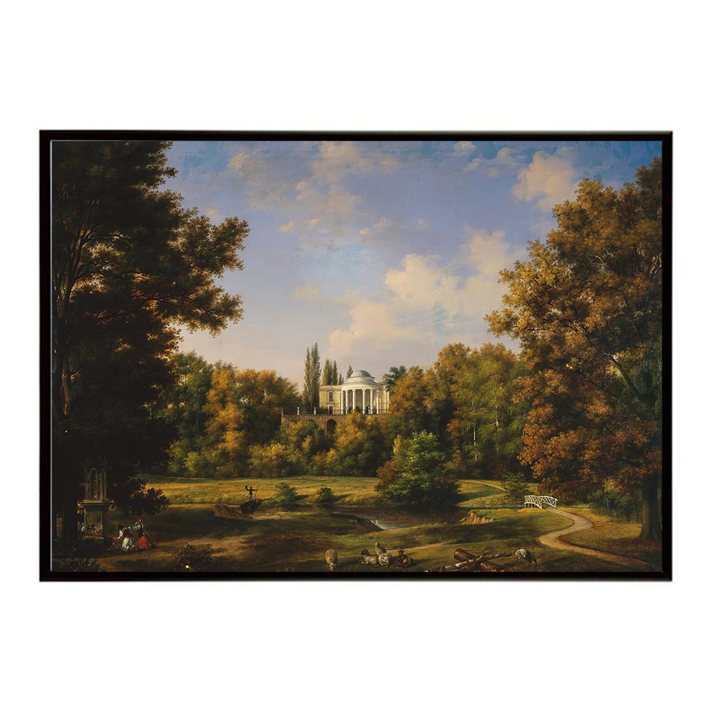 【楽天市場】世界の古い絵画 レトロポスター デジタルリマスターView of the Natolin Palace from the side ...