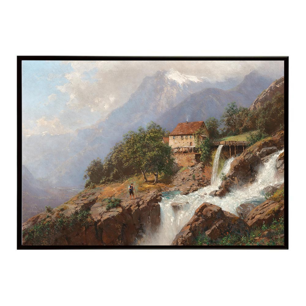 【楽天市場】ポスター 名画 絵画 横 a0 a1 a2 a3 a4 b0 b2 b1 b3 b4 A Mill by a Mountain ...