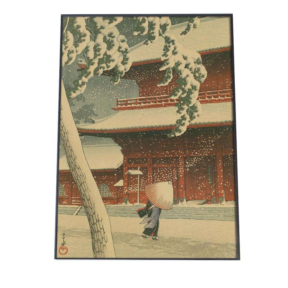 【楽天市場】川瀬巴水 かわせはすい 浮世絵 ポスター 10芝増上寺 複製 レプリカ 名画 デジタルリマスター レトロ絵画 絵師 インテリア