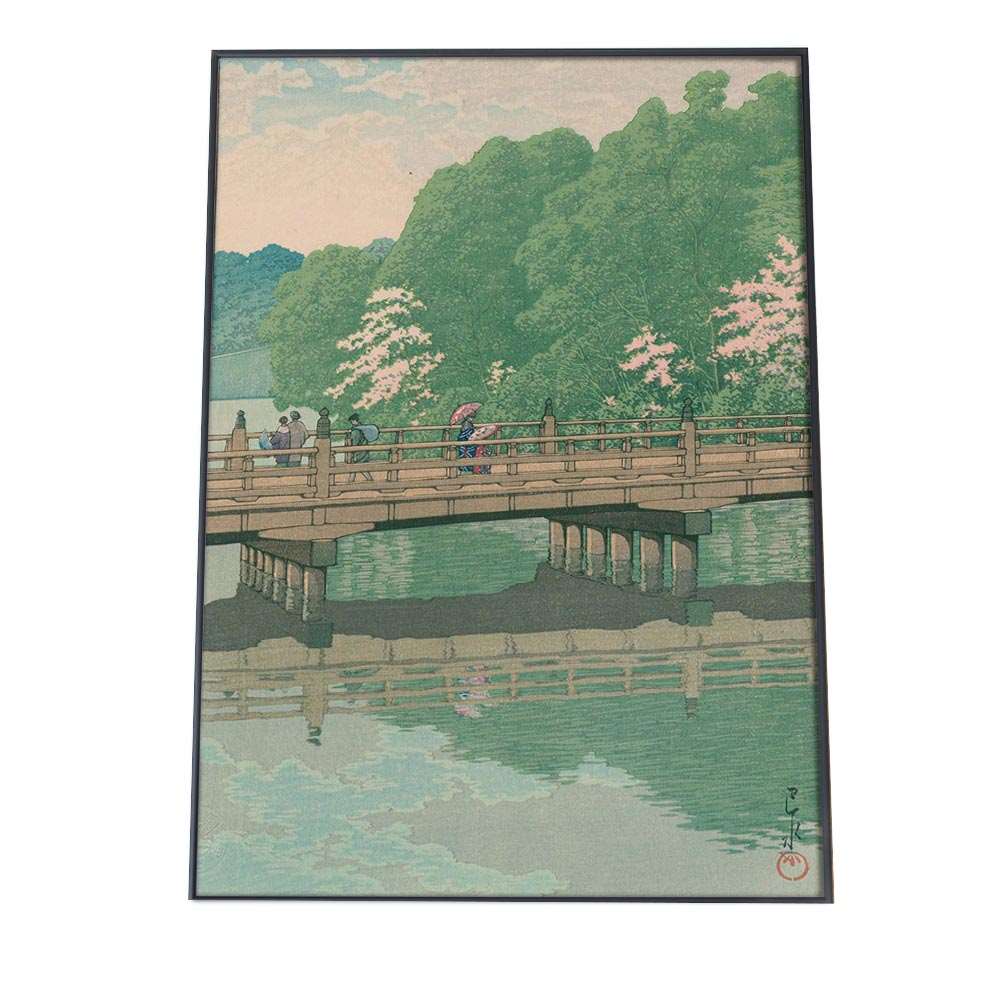 【楽天市場】川瀬巴水 かわせはすい 浮世絵 ポスター 39赤坂弁慶橋 複製 レプリカ 名画 デジタルリマスター レトロ絵画 絵師 インテリア