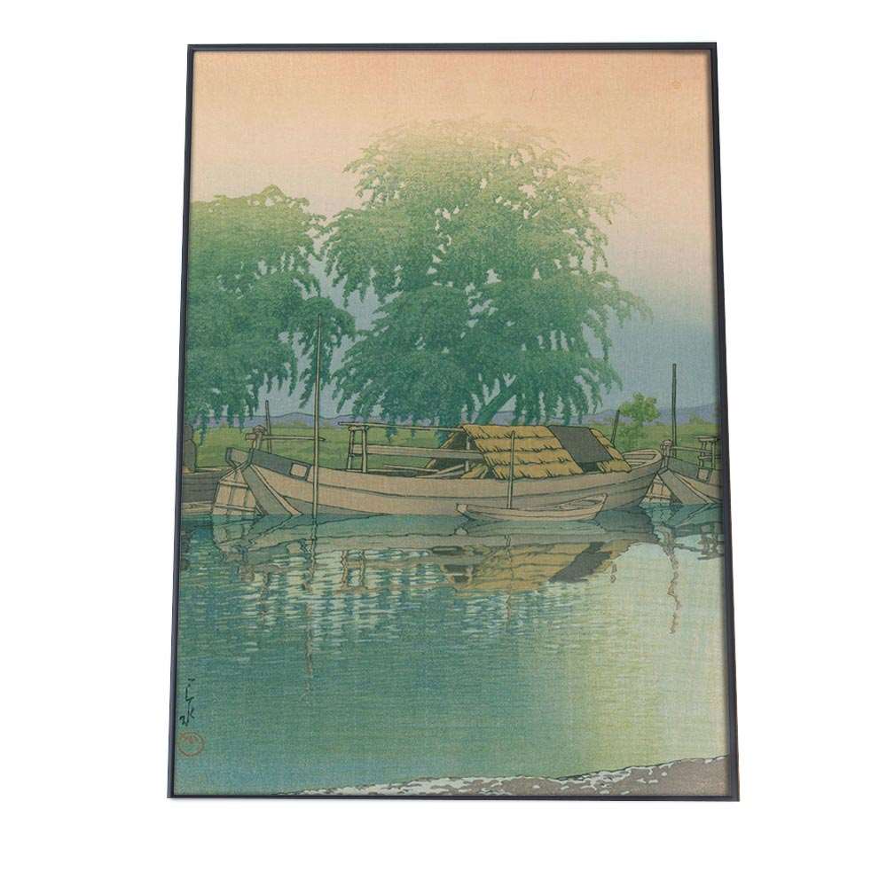 【楽天市場】川瀬巴水 かわせはすい 浮世絵 ポスター 43土浦の朝 複製 レプリカ 名画 デジタルリマスター レトロ絵画 絵師 インテリア