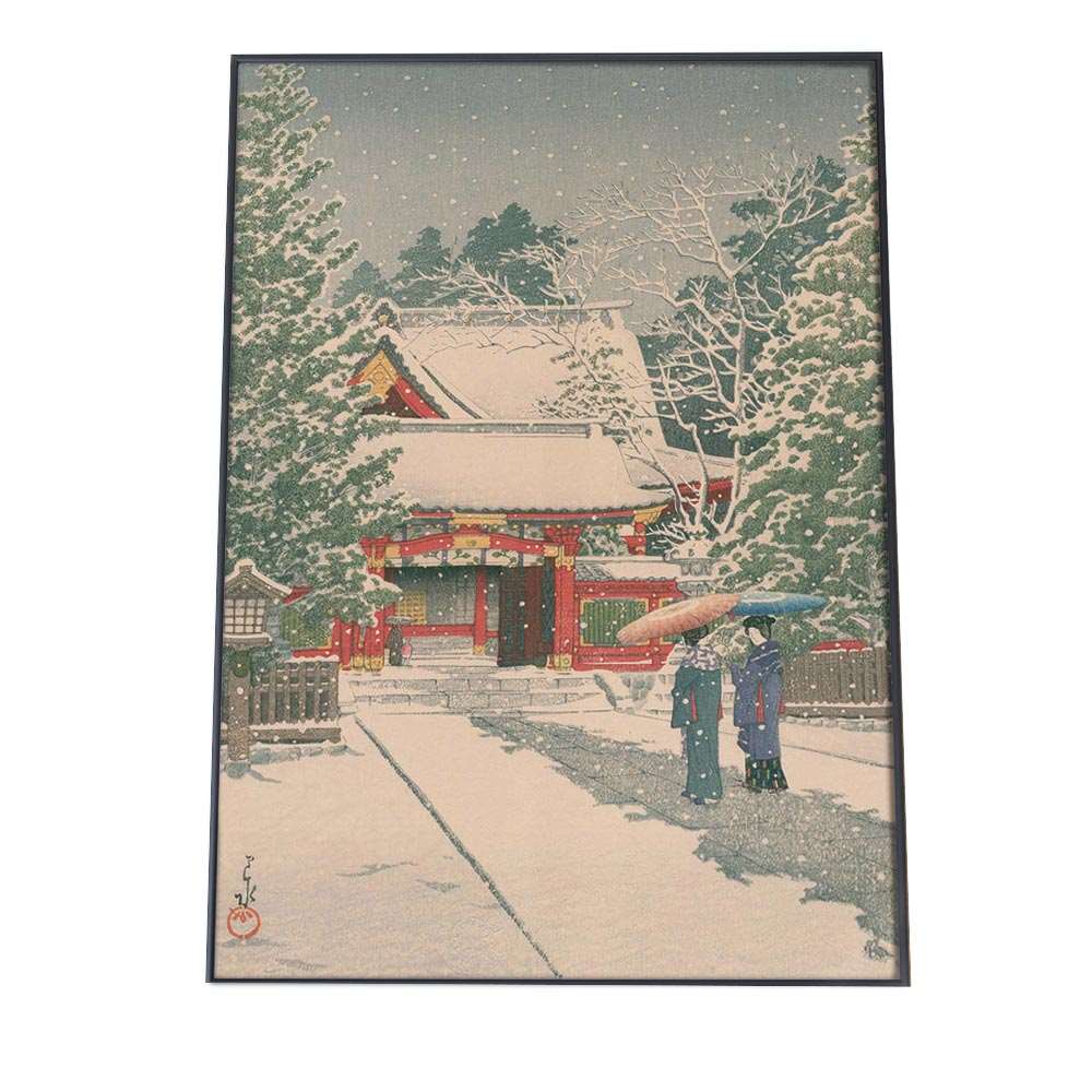【楽天市場】川瀬巴水 かわせはすい ポスター 8社頭の雪(日枝神社) 複製 レプリカ 名画 デジタルリマスター レトロ絵画 絵師 インテリア