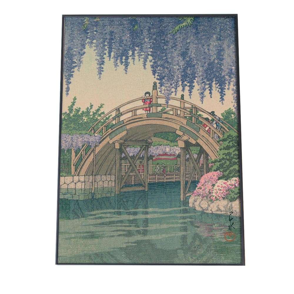 【楽天市場】川瀬巴水 かわせはすい ポスター 24亀戸の藤 複製 レプリカ 名画 デジタルリマスター レトロ絵画 絵師 浮世絵 和 日本