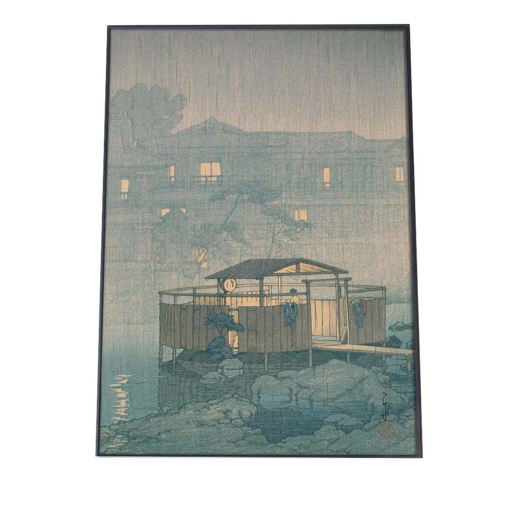 【楽天市場】川瀬巴水 かわせはすい ポスター 30修善寺之雨 複製 レプリカ 名画 デジタルリマスター レトロ絵画 絵師 浮世絵 和 日本