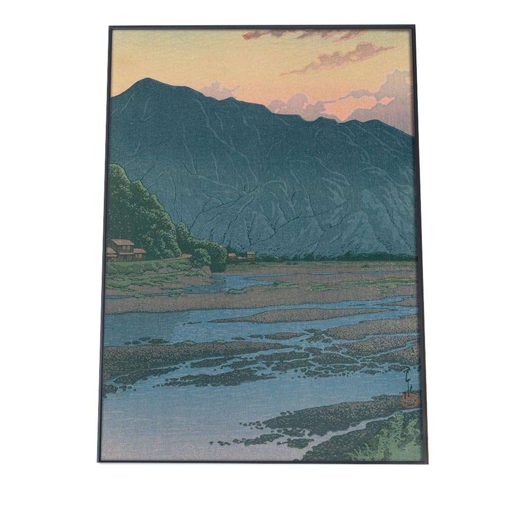 【楽天市場】川瀬巴水 かわせはすい ポスター 35安 川の夕 複製 レプリカ 名画 デジタルリマスター レトロ絵画 絵師 浮世絵 和 日本