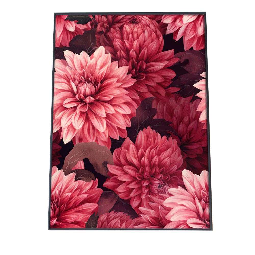 【楽天市場】ダリア イラスト ピンク 花 ポスター 【選べる全サイズ＆用紙】 インテリア モダン シンプル オシャレ お洒落 a0 a1 a2 ...