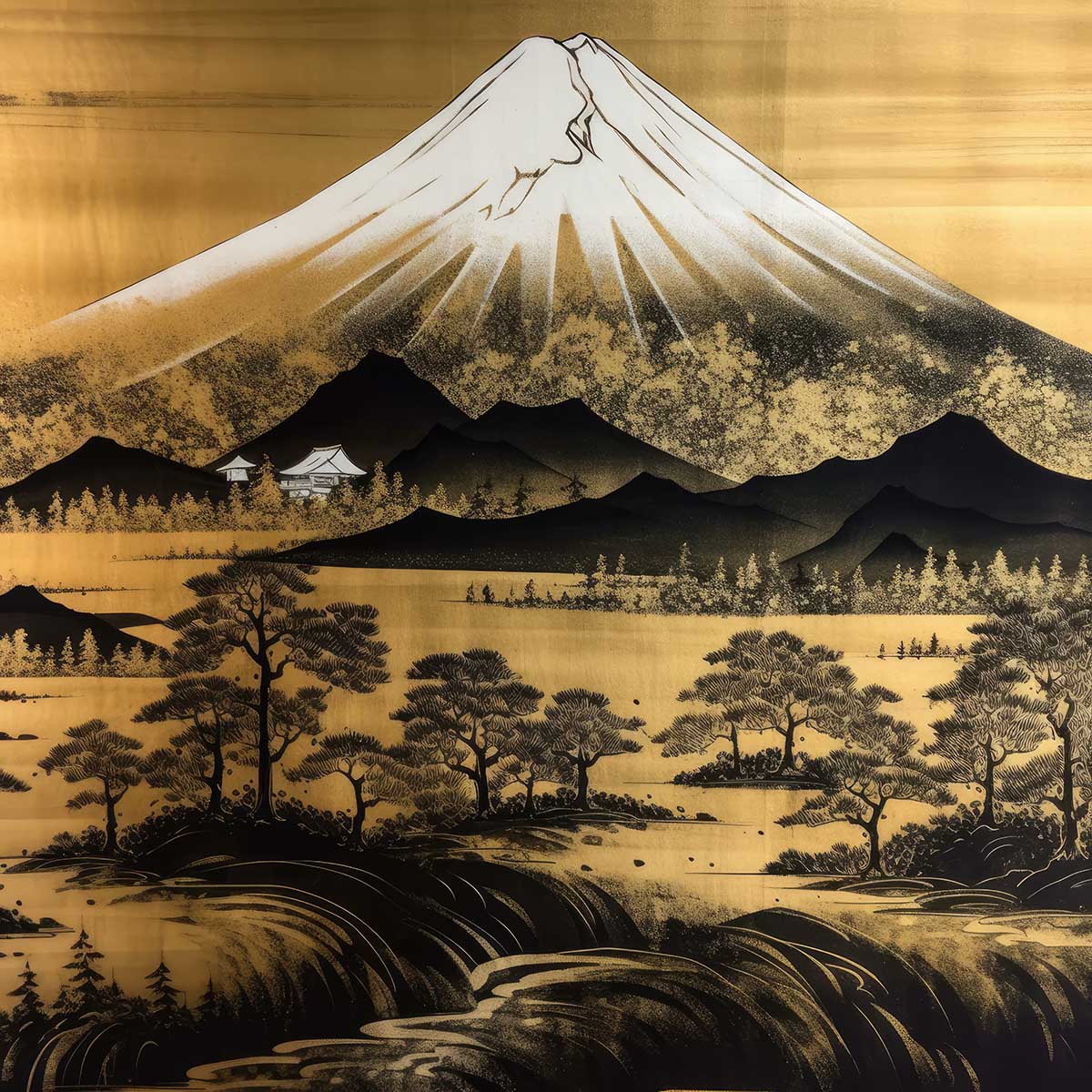 【楽天市場】金の富士 金運 ゴールド 山 富士山 ご利益 運気 グッズ アイテム 開運 正方形ポスター 四角 デザイン ポスター スクエア 5 ...