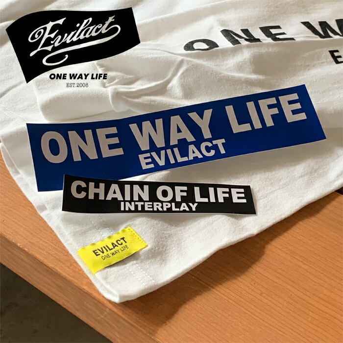 【楽天市場】EVILACT (イーブルアクト) × INTERPLAY 別注 "ONE WAY LIFE" STICKER(BLUE) 【ステッカー シール】【インタープレイ ...