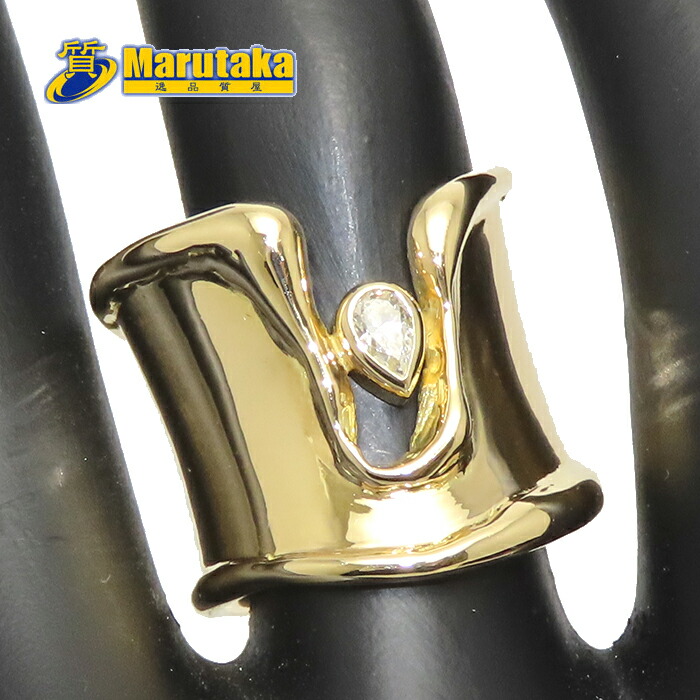 【楽天市場】K18 ペアシェイプ ダイヤモンド1P リング 18金 10号 13.0g イエローゴールド 逸品質屋 丸高 尼崎市 ...