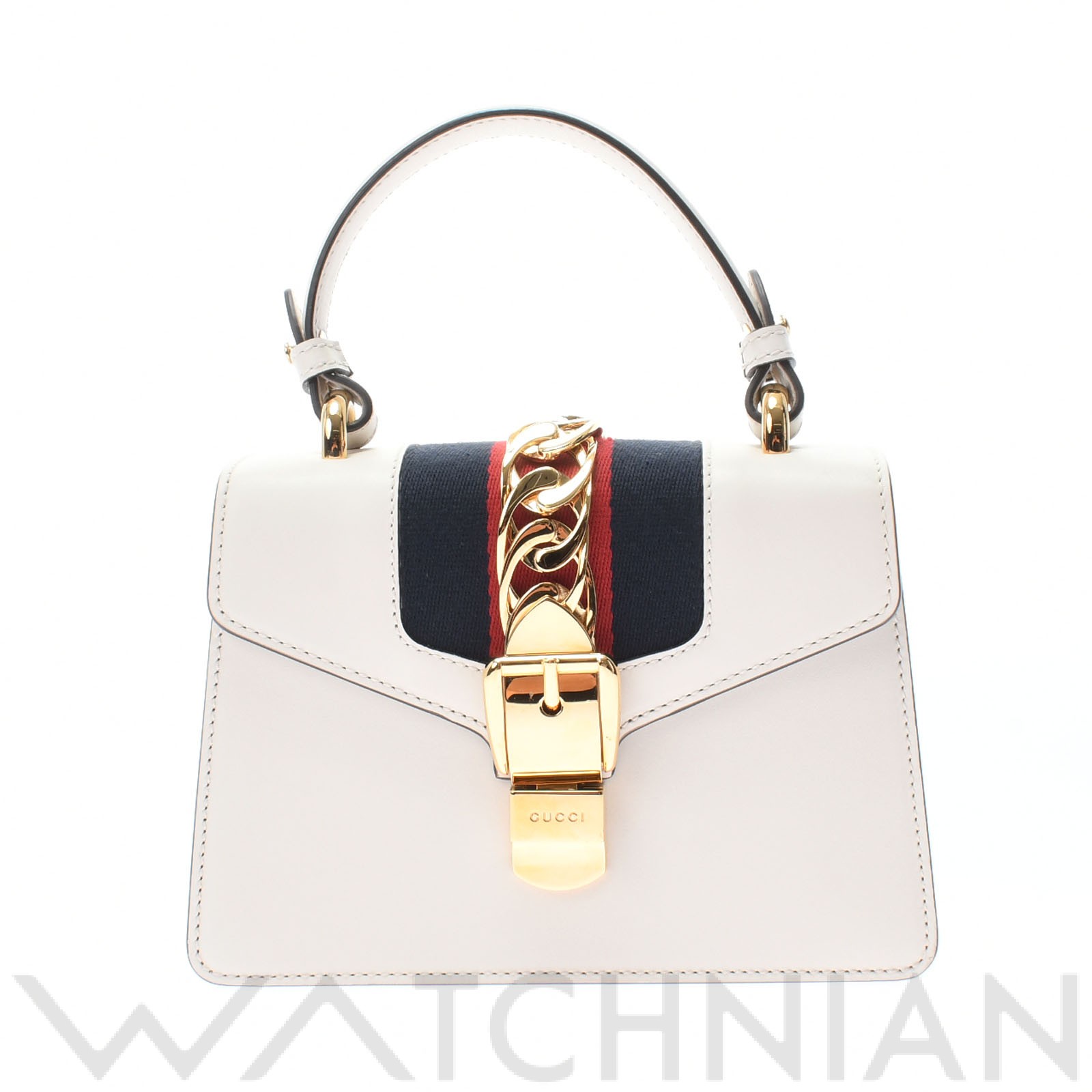 【楽天市場】【中古】 グッチ GUCCI シルヴィ シルヴィ ミニ ホワイト/ゴールド金具 470270 498075 レザー ユニセックス ...