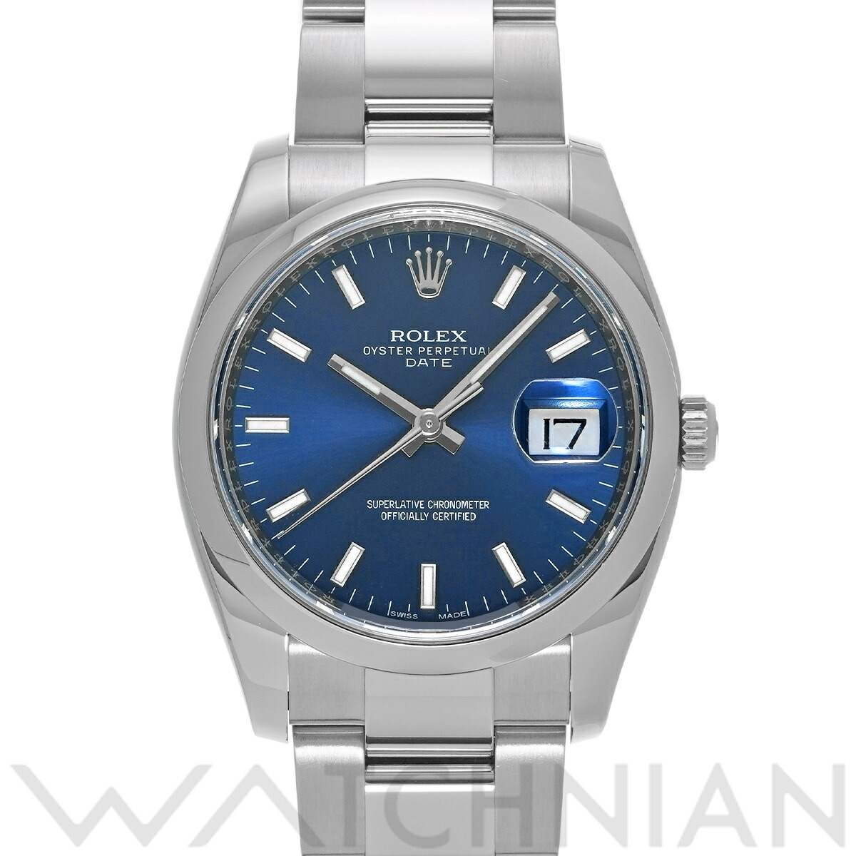 【楽天市場】【中古】 ロレックス ROLEX オイスターパーペチュアル デイト 34 115200 ランダムシリアル ブルー メンズ 腕時計 ...