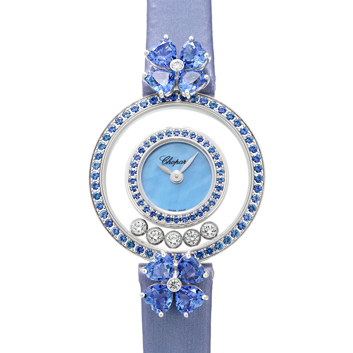【楽天市場】【ローン60回払い無金利】【中古】 ショパール Chopard ハッピーダイヤモンド 204128-1002 ブルーシェル/ダイヤモンド レディース 腕時計 ショパール 時計 高級 ...