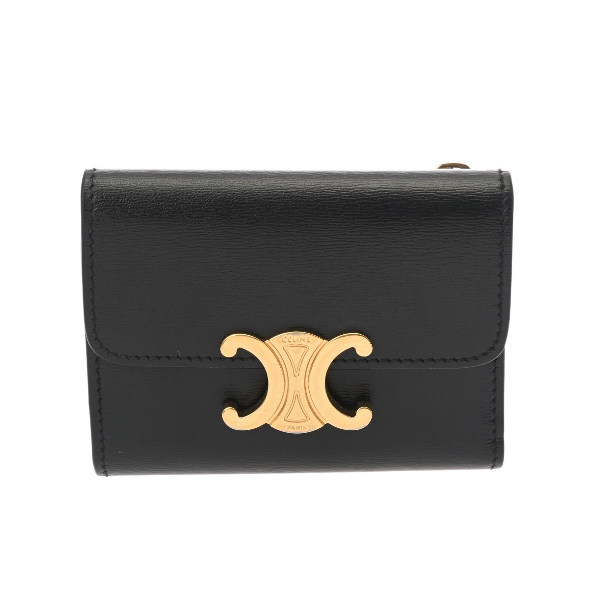 【楽天市場】セリーヌ CELINE トリオンフ コイン入付 コンパクトウォレット ブラック 10I653DPV.38NO シャイニーカーフ ...