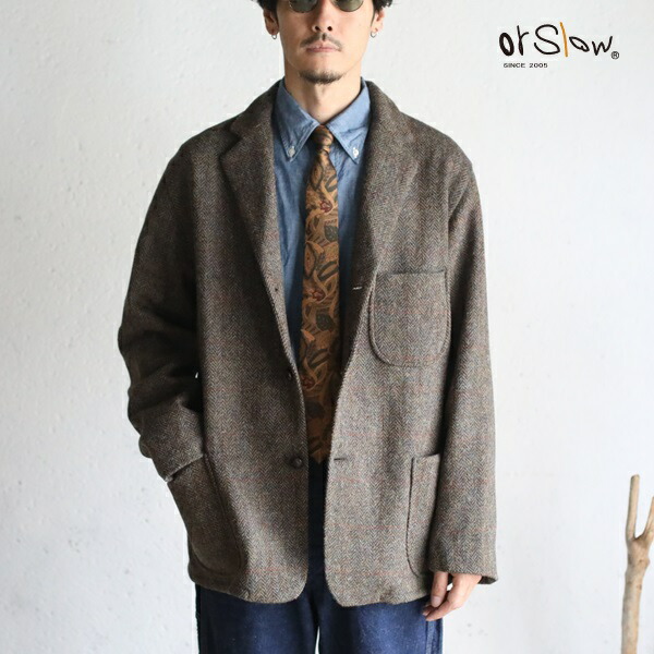 【楽天市場】【orslow】RELAX FIT HARRIS TWEED JACKET (UNISEX) リラックスフィットハリスツイードジ ...