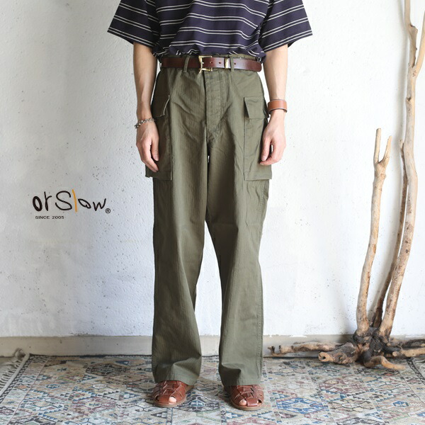 【楽天市場】【orslow】 U.S ARMY 2 POCKET CARGO (UNISEX) ARMY GREEN Herringboneオアスロウ USアーミーツーポケットカーゴパンツ ...