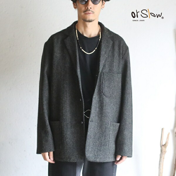 【楽天市場】【orslow】RELAX FIT HARRIS TWEED JACKET BLACKリラックスフィットハリスツイードジ ...