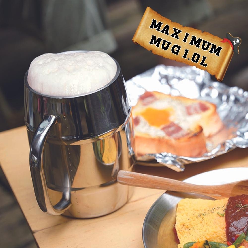 【楽天市場】カクセー マグ マキシマムジョッキ ビールジョッキ 1.0L 大容量 MJ-1000 アウトドア キャンプ バーベキュー：彩り空間