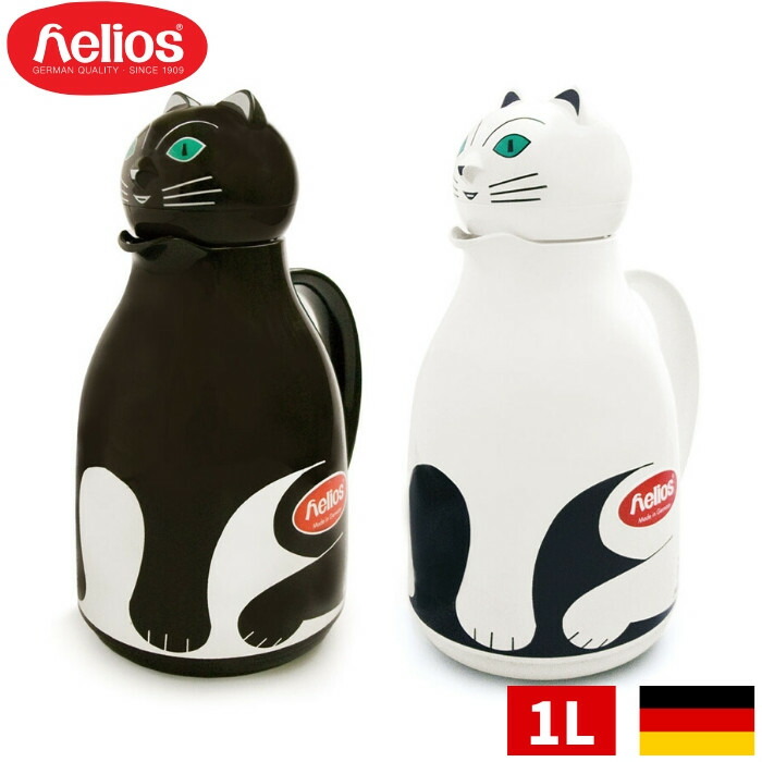 【楽天市場】HELIOS THERMO CAT サーモキャット ドイツ製 卓上 ガラス製魔法瓶 1L 1リットル 水筒 マグ 保温 ポット ...
