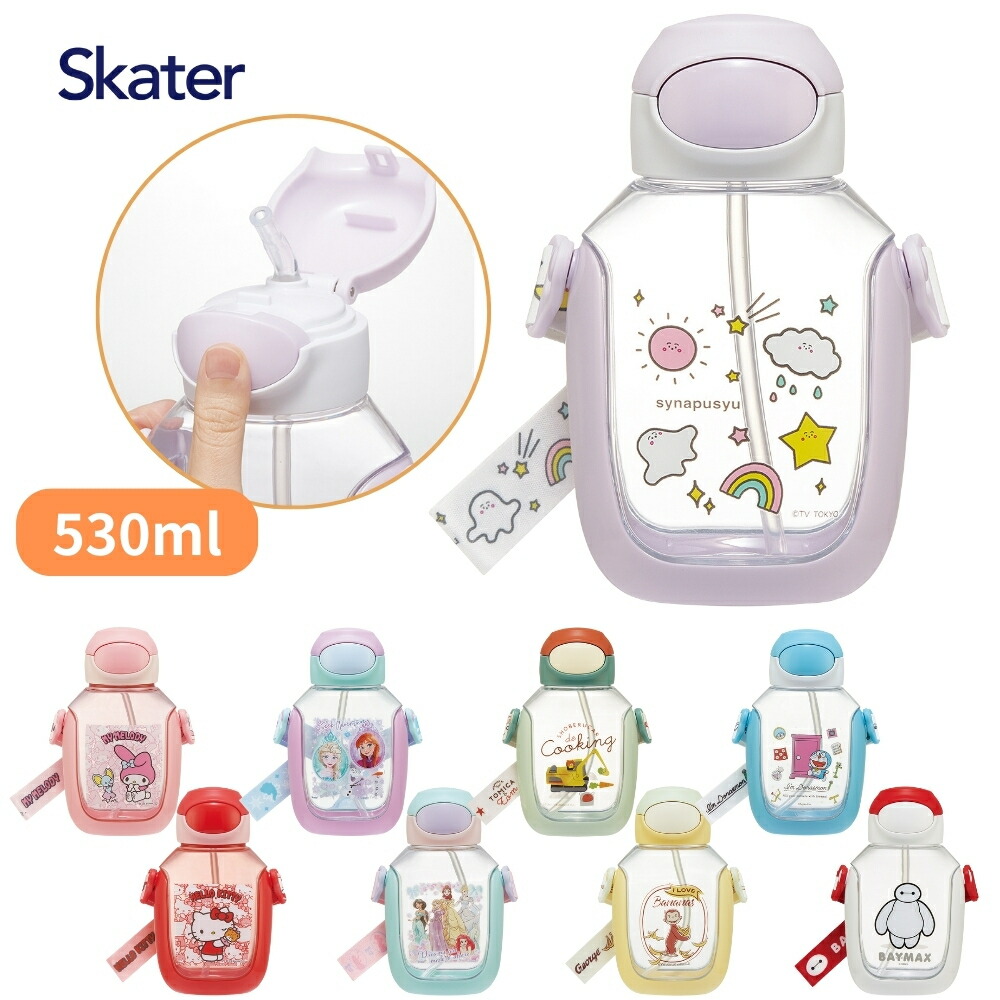【楽天市場】店内全品対象エントリーで＋P5倍★スケーター ワンプッシュストローボトル 水筒 キッズ 直飲み 530ml PDSH6DX ストロー ワンタッチ マグ ボトル キッズ 幼児 子供 ...