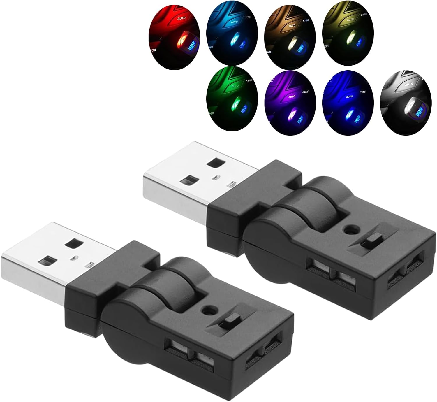【楽天市場】車内用品 USBライト ミニLEDライト スイング車内ライト 車アクセサリー 簡単取付 USB-A / USB-C 8色 USB給電 小型 1個入り：IROIRO 良品