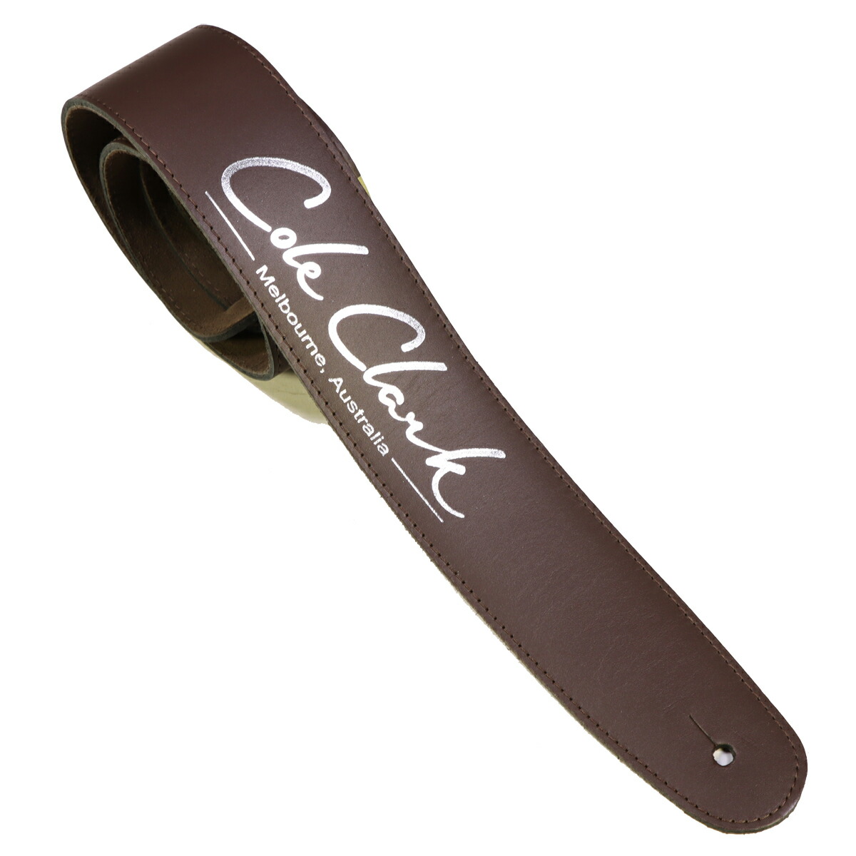 【楽天市場】Cole Clark / Leather Strap - Saddle Brown With Silver Logo ...