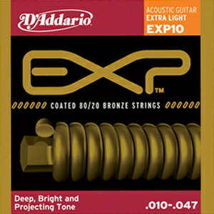【楽天市場】D'Addario / EXP Coated 80/20 Bronze EXP10 Extra Light 10-47 【★お ...