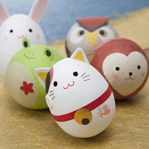【楽天市場】和紙ころころ 招き猫 手作りキット 設計図付 石川紙業 和紙人形 起き上がり 工作 キット 教室 文化 教育 体験 美濃和紙 置物 ...