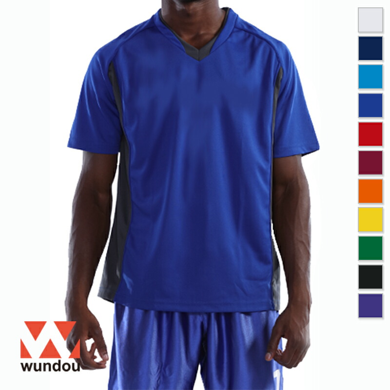 【楽天市場】【返品・交換不可】ベーシックサッカーシャツ P1910 【110cm～150cm】 [男女兼用キッズ] wundou ウンドウ スポーツウェア トレーニングウェア：バートル作業 ...