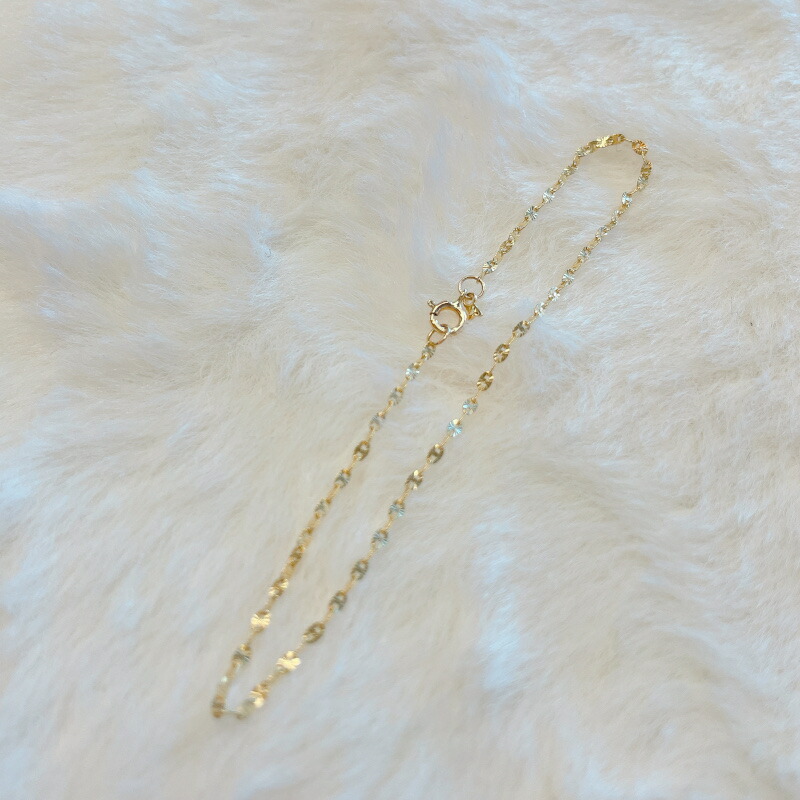 【楽天市場】普段着に合うジュエリー直輸入14Kゴールド ブレスレット 1.5mm Yellow 14K Gold Flat Oval Disc Chain/17cm/レディース/ユニセックス ...