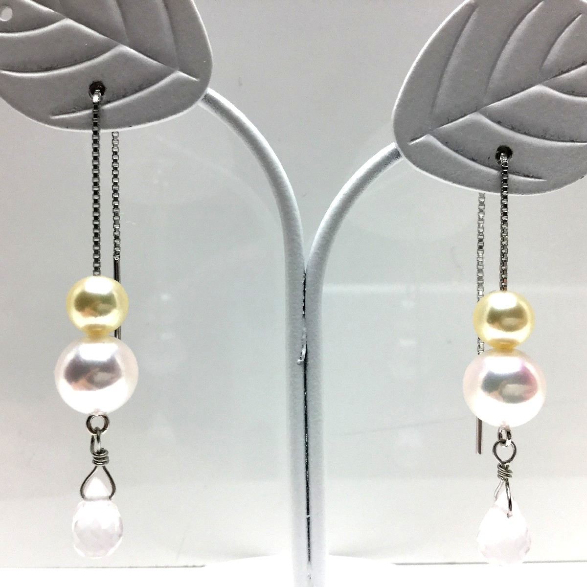 【楽天市場】真珠 ピアス パール アコヤ真珠 スタッド 7.4mm ホワイトピンク K14 ホワイトゴールド ローズクォーツ ハート ...