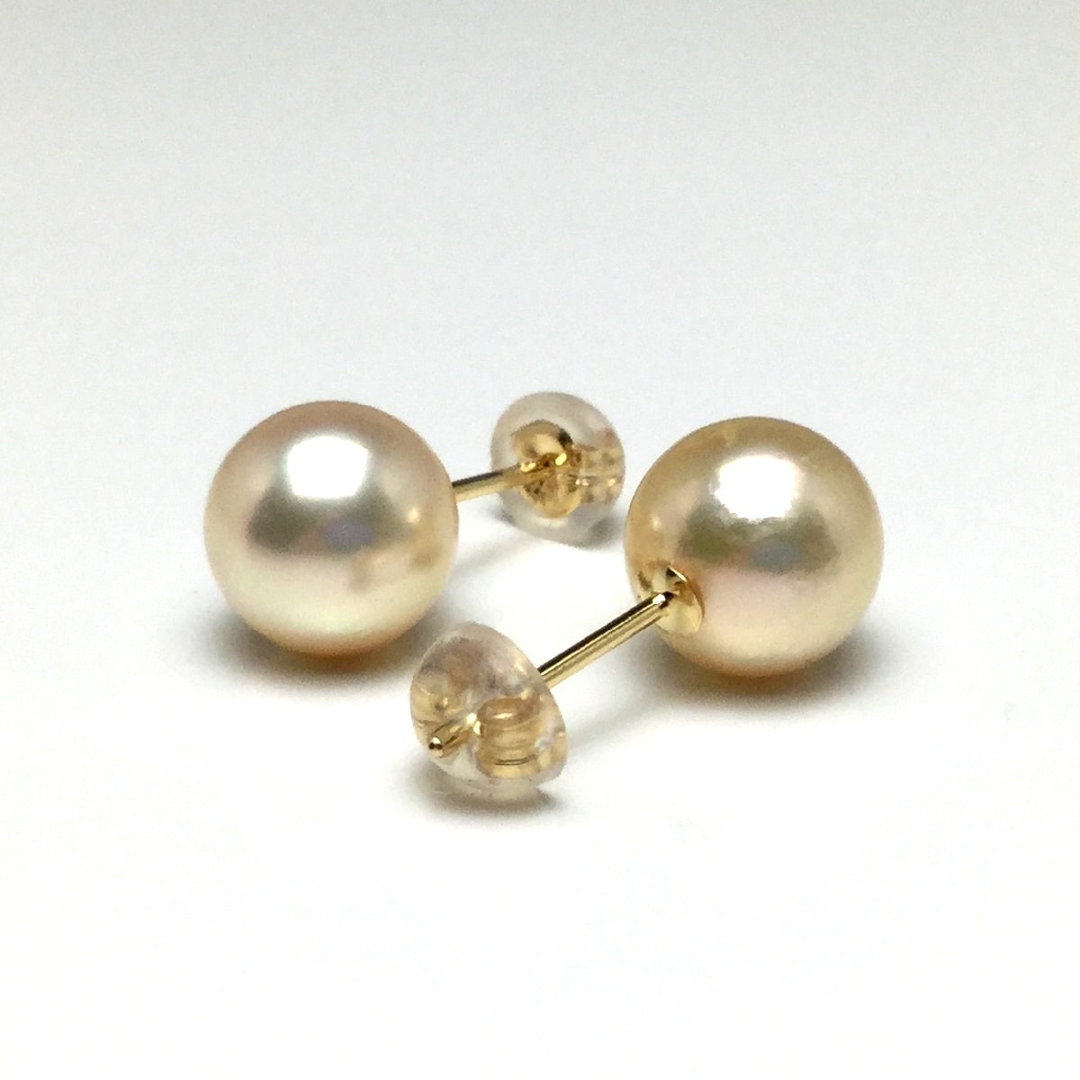 【楽天市場】真珠 ピアス パール アコヤ真珠 スタッド 8.7mm シャンパンピンクゴールド K18 イエローゴールド 73296 イソワパール：伊勢志摩の真珠専門店 IsowaPearl