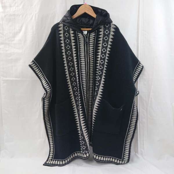 【楽天市場】USED/古着 USED古着 コート一般 コート Coat BSB accessories ニットポンチョ 異素材 切替ニット ...