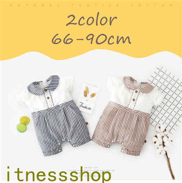【楽天市場】「スーパーSALE 半額 60%off」 ギフト ベビー服 赤ちゃん ロンパース 綿 カバーオール キッズ ストライプ柄 可愛い ...