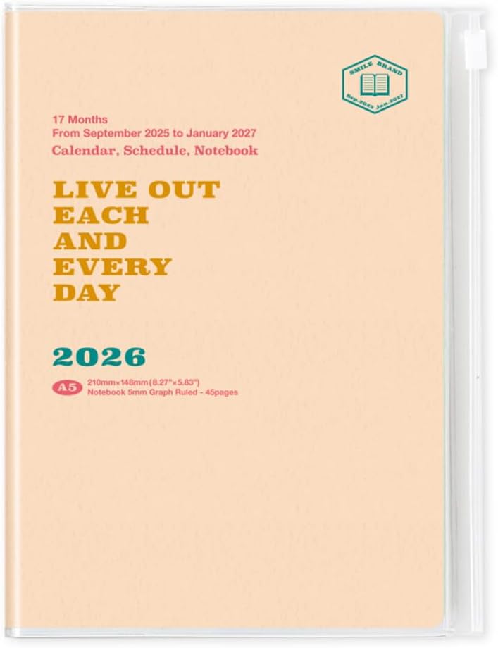 【楽天市場】RYU-RYU 2026年 ダイアリー A5 [マンスリー] 9月始まり スケジュール帳 コーラル DS2601：ロコネコ