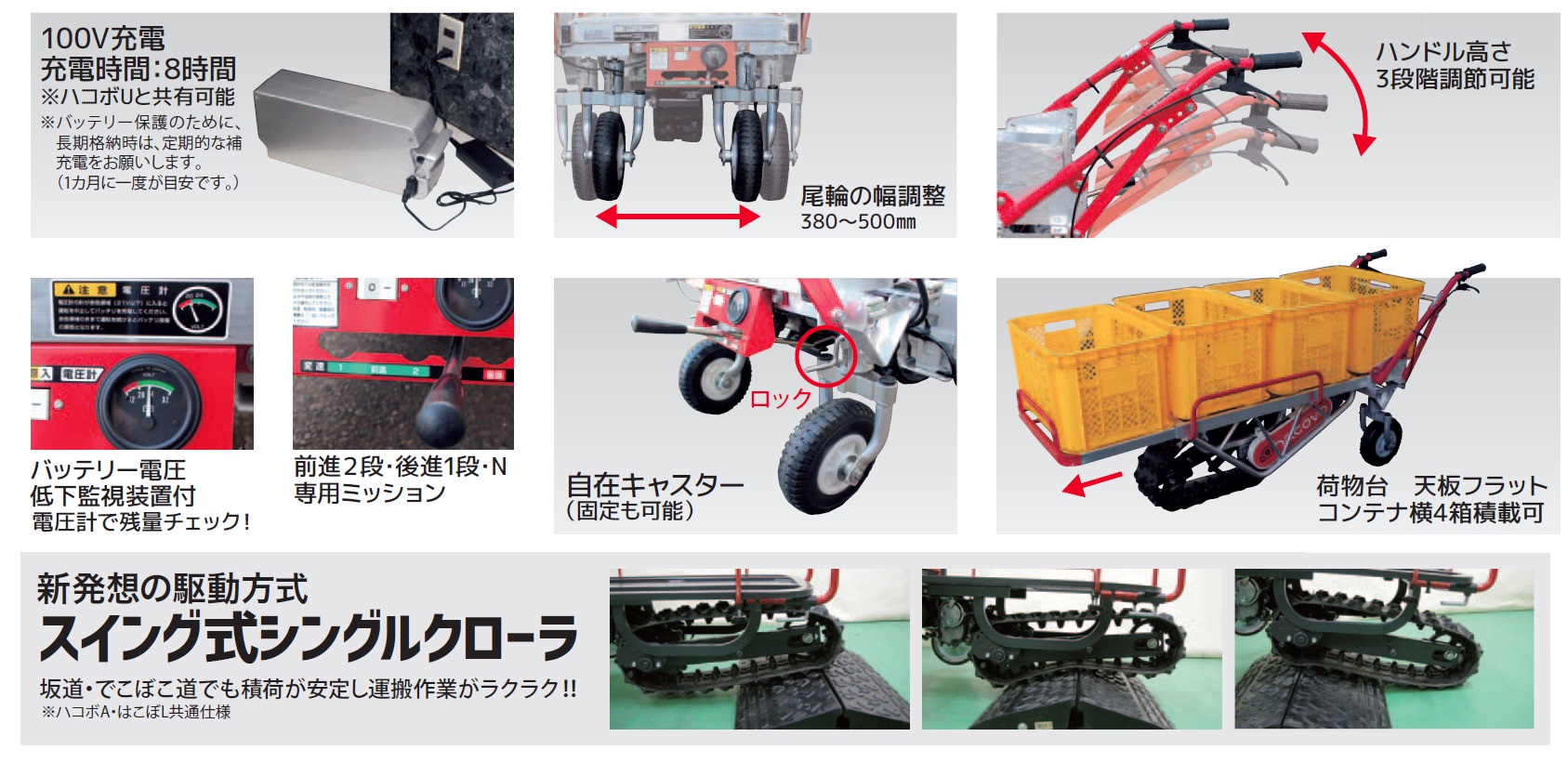 【楽天市場】電動運搬車 ER120 ハコボA（アルミ仕様） 【個人宅不可/代引不可/オカネツ工業/OKANETSU】：イトウノウキ