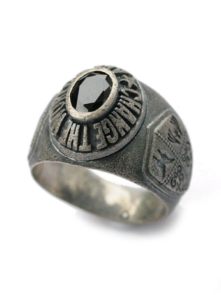 【楽天市場】Ark silver accessories アークシルバーアクセサリーズ 【 カレッジリング 】[ 正規品 ] 指輪 ブラック ...