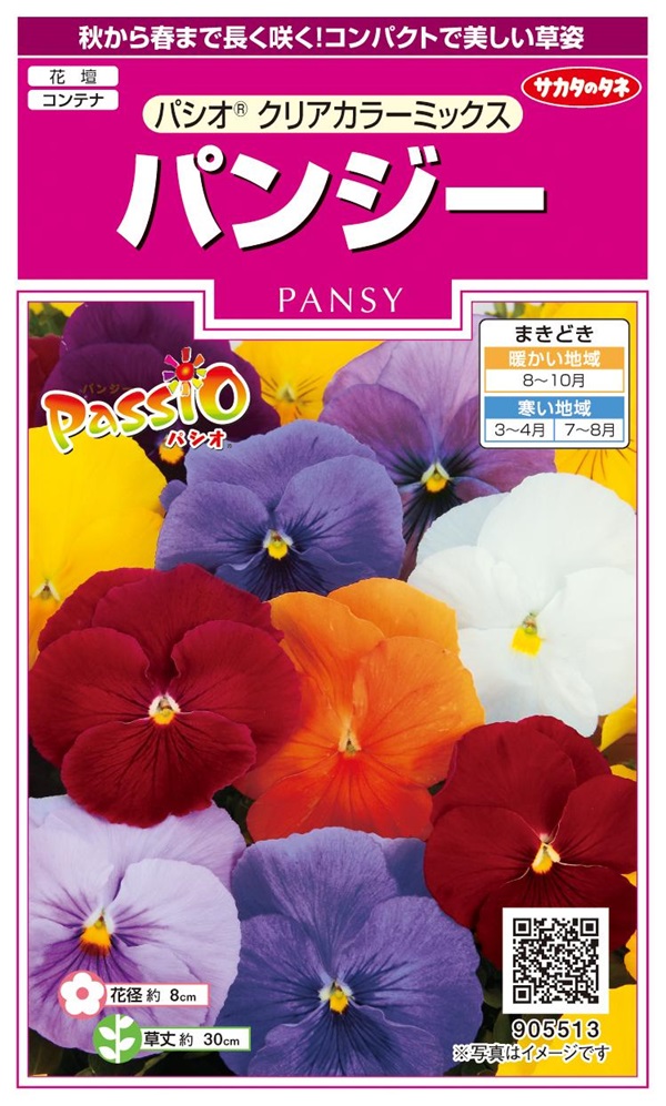 【楽天市場】【種子】パンジーパシオ クリアカラーミックス サカタのタネ：Ivy