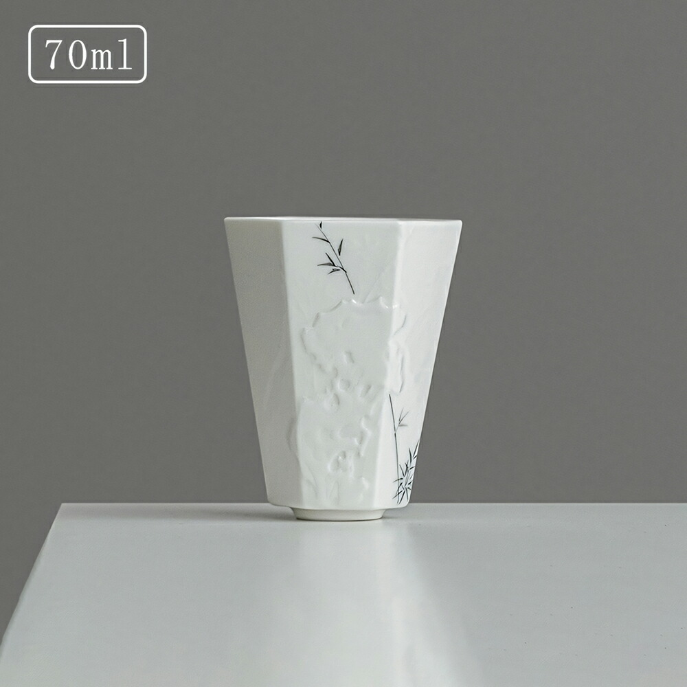 【楽天市場】IwaiLoft 竹絵 置くだけでおしゃれ 70ml 六方 湯のみ 湯呑み ぐいのみ 茶杯 お茶 カップ コップ グラス ティーカップ ティーコップ 陶磁器 来客用 お茶用品 ...
