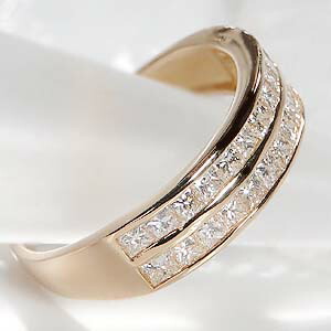 【楽天市場】Pt900/K18YG/K18PG プリンセス ダイヤモンド レール留め 二連 エタニティリング【1.0ct】【送料無料】フチあり 2連 スクエア ハーフエタニティ おすすめ ...