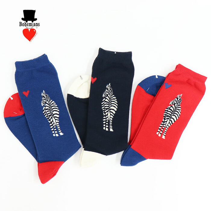 【楽天市場】BOHEMIANS ボヘミアンズ ソックス LOVE ZEBRA SOX BSX-17：MATSUYA 楽天市場店