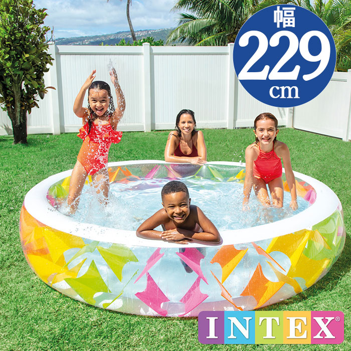 【楽天市場】INTEX(インテックス)丸形ピンウィールプールPW229【 229 × 56 cm】Swim Center Pinwheel ...