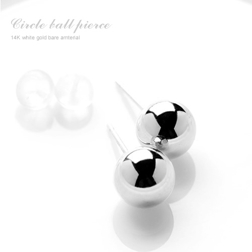 【楽天市場】【P10倍】ピアス レディース 丸玉 14k K14 WG ホワイトゴールド 7mm 丸玉ピアス セカンドピアス 地金ピアス 職場 オフィスカジュアル 上品 フォーマル パーティー ...