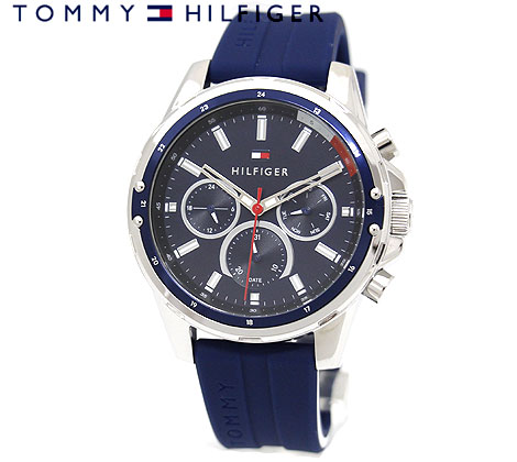 【楽天市場】TOMMY HILFIGER トミーヒルフィガー 1791791 メンズ 腕時計 アナログ クォーツ ネイビー ラバーバンド ...