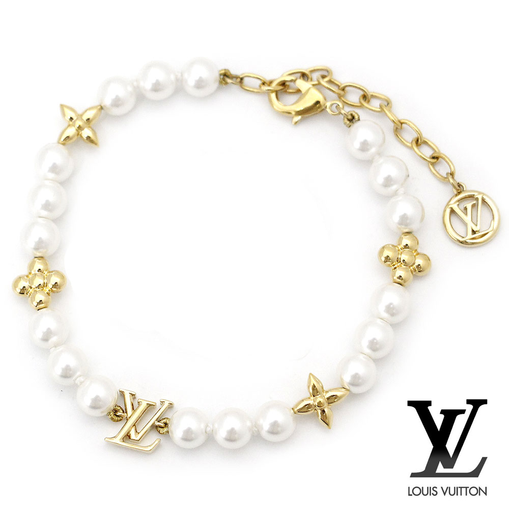【楽天市場】LOUIS VUITTON ルイ ヴィトン M1129A ブレスレット・マイ LV パール ブレスレット アクセサリー 新品 ...
