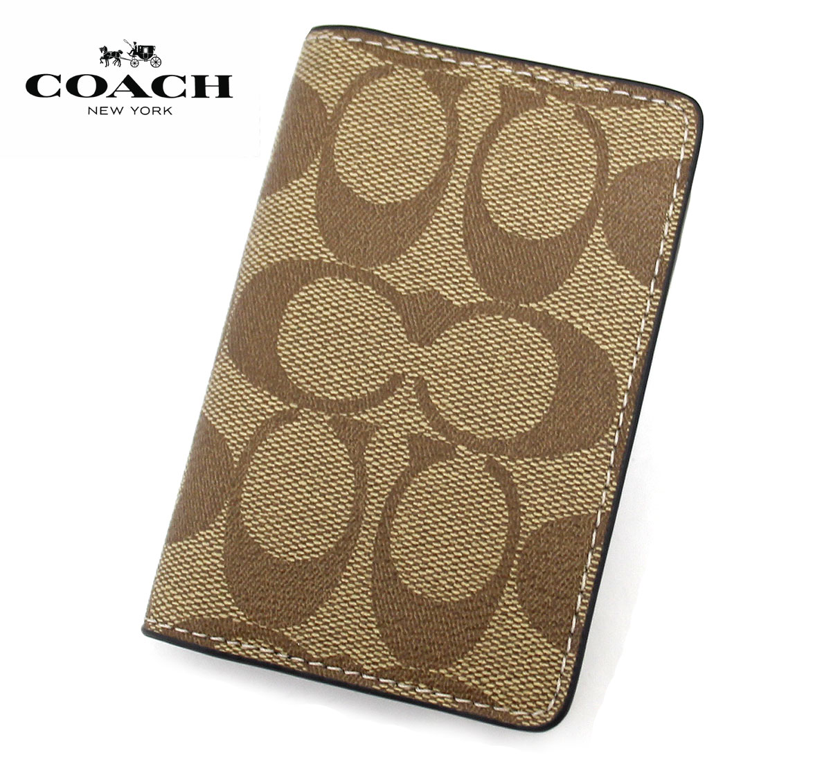 【楽天市場】COACH アウトレット コーチ CJ753 QBKHA シグネチャー IDカードケース カードホルダー 名刺入れ カーキ 新品 ...