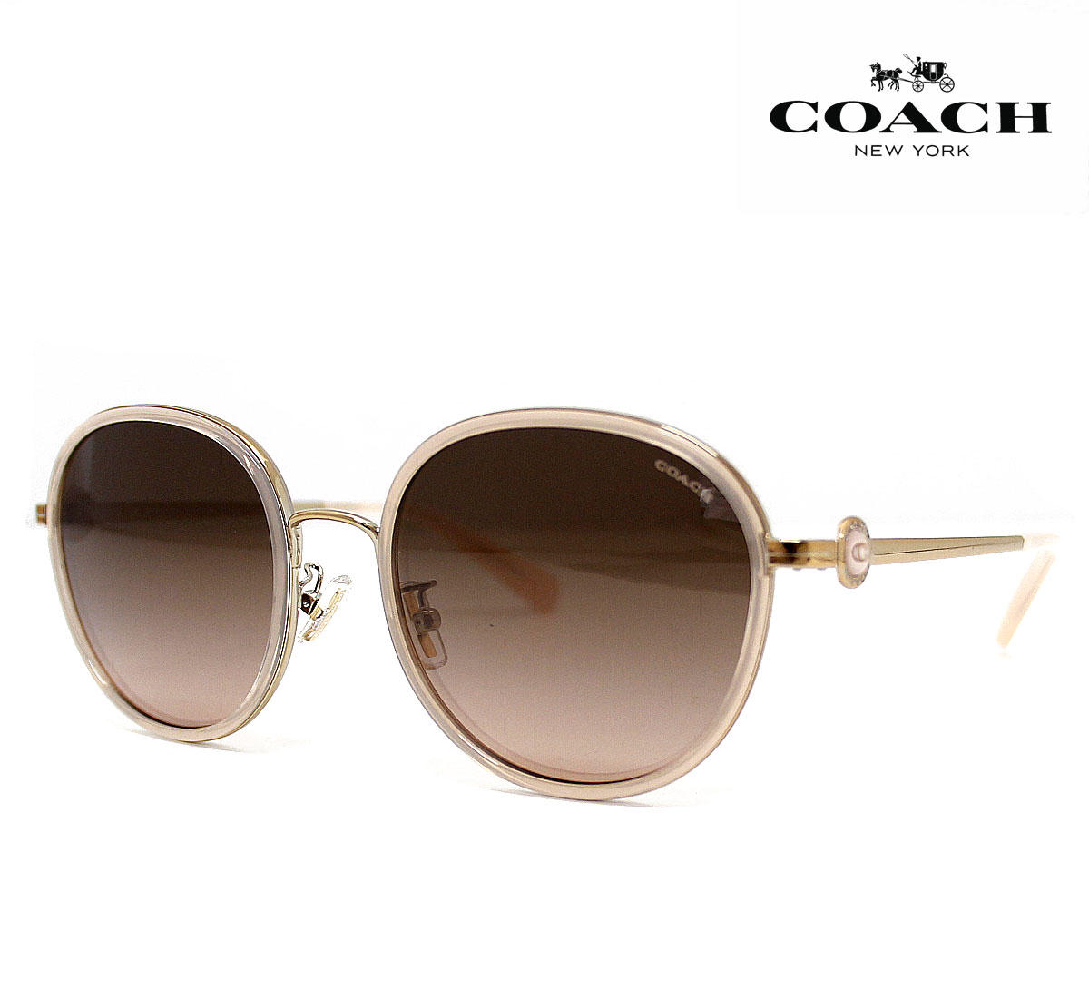 【楽天市場】COACH コーチ HC7129 56465M 54 サングラス アイウェア ラウンド ミルキーピンク ブラウン ピンク ...
